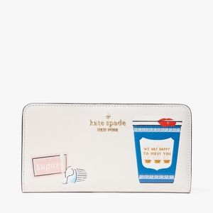 kate spade | Bags | Kate Spade Coffee Break Graphic Large Slim Bifold ...
